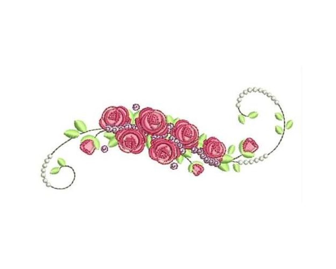 Roses Swirl - Machine Embroidery Design - Etsy