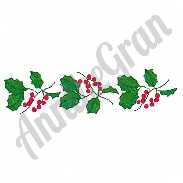 Holly Berry Border Embroidery Design - Etsy