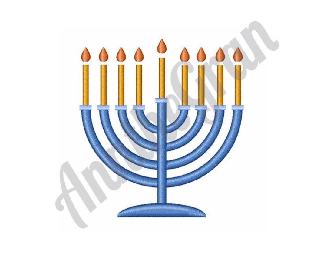 Hanukkah Menorah Embroidery Design. Machine Embroidery Design. Hebrew ...