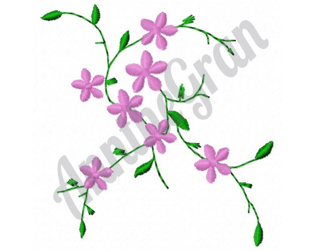 Vine Flowers Machine Embroidery Design - Etsy