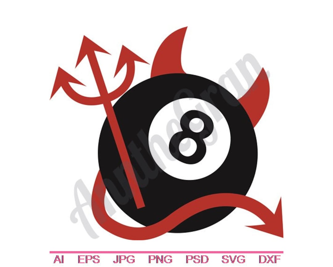 Devil 8 Ball Svg, Dxf, Eps, Png, Jpg, Vector Art, Clipart, Cut File ...