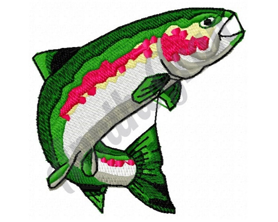 Trout Fish Embroidery Design. Machine Embroidery Design. Rainbow Trout ...