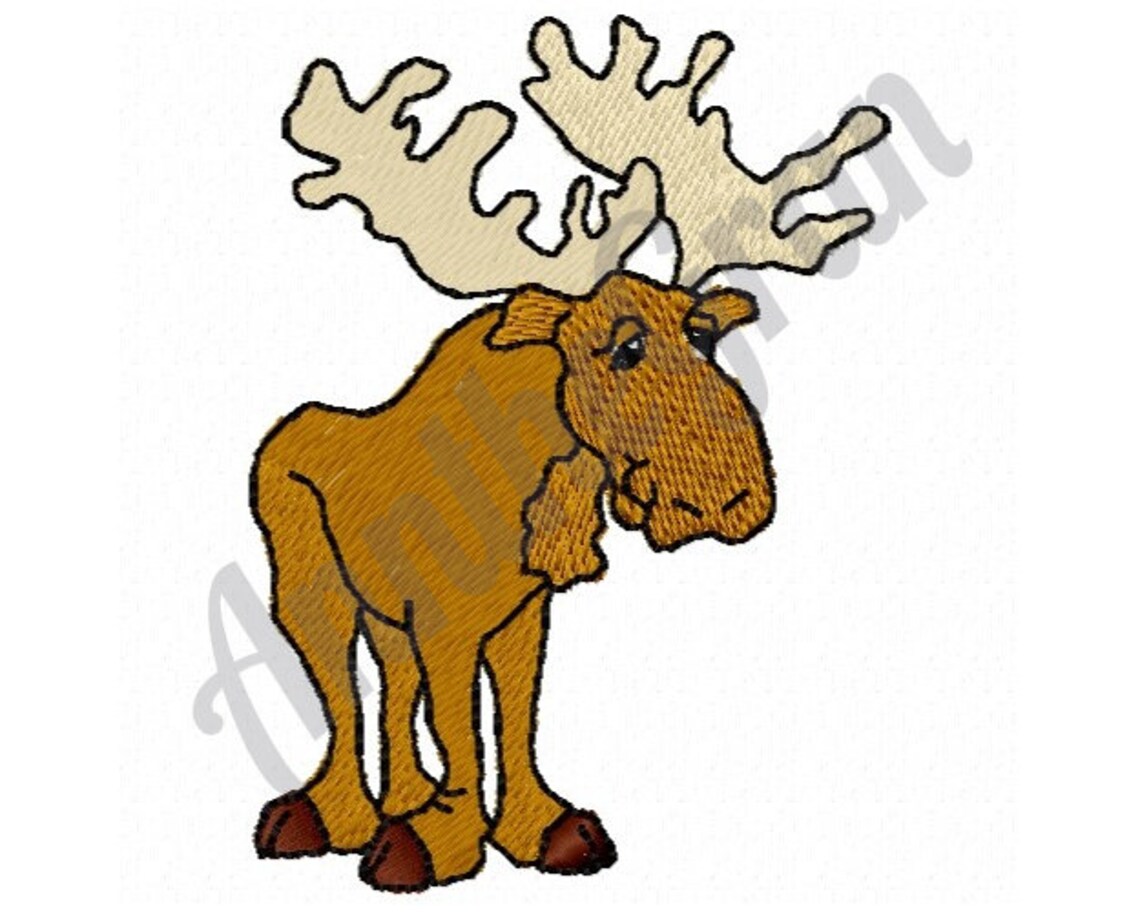Funny Moose Machine Embroidery Design. Male Moose Embroidery - Etsy