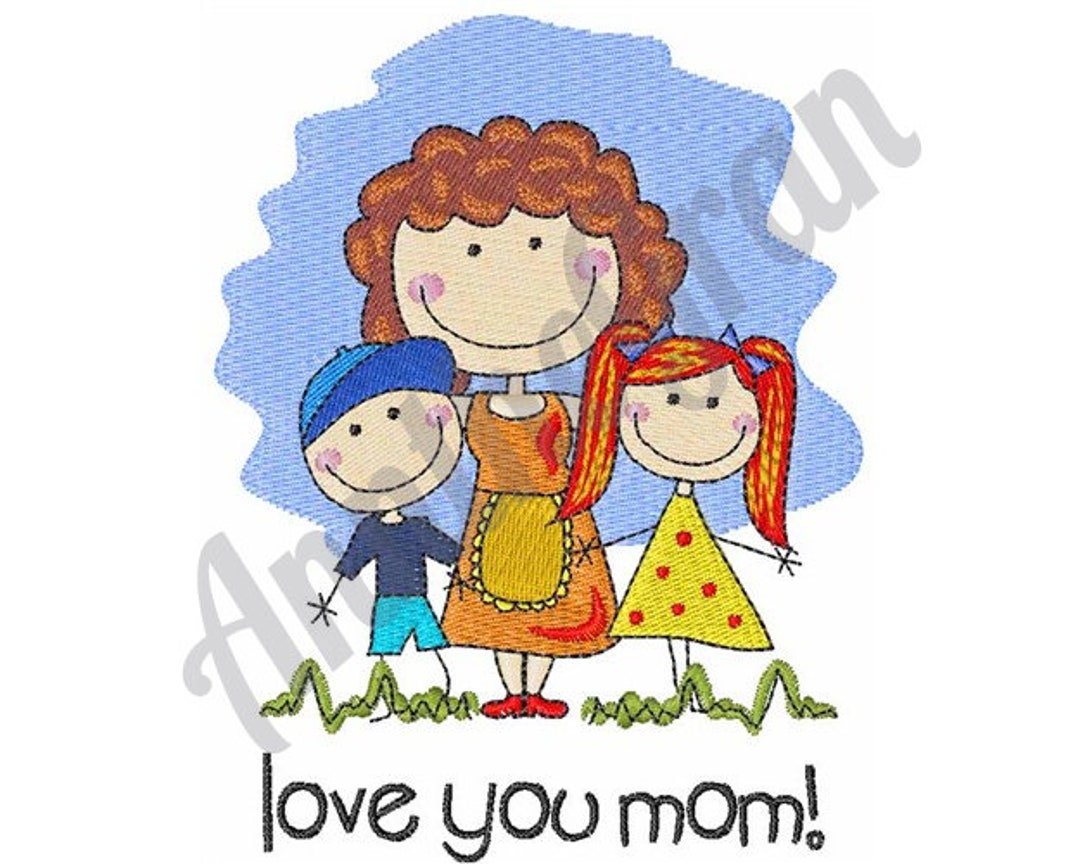 Mother and Children Embroidery Design. Machine Embroidery Design ...