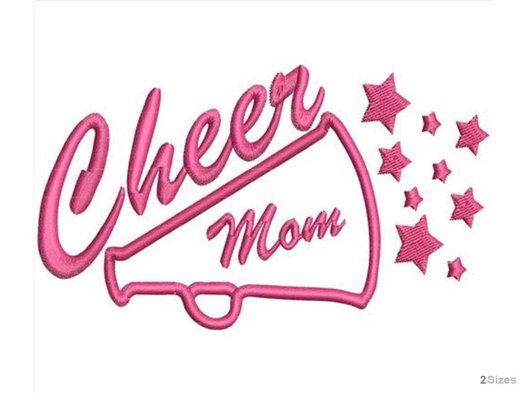 Cheer Mom - Machine Embroidery Design - 2 Sizes, Megaphone Outline ...