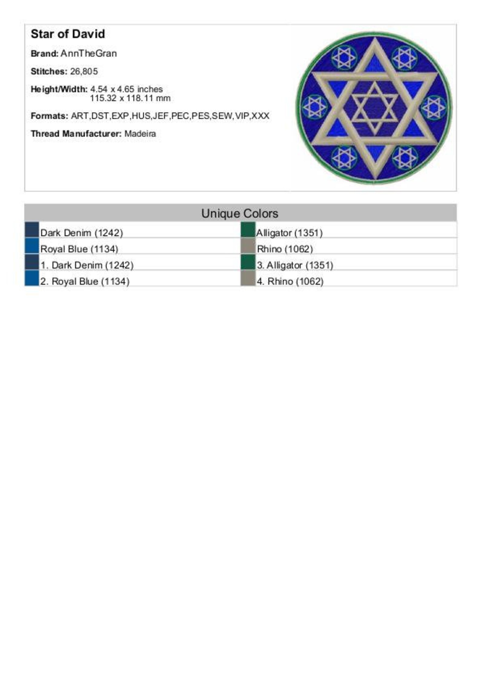 Star of David Embroidery Design. Religious Embroidery Design. Jewish ...