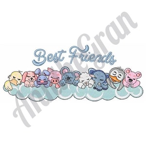 Best Friends Embroidery Design. Machine Embroidery Design. Animal ...