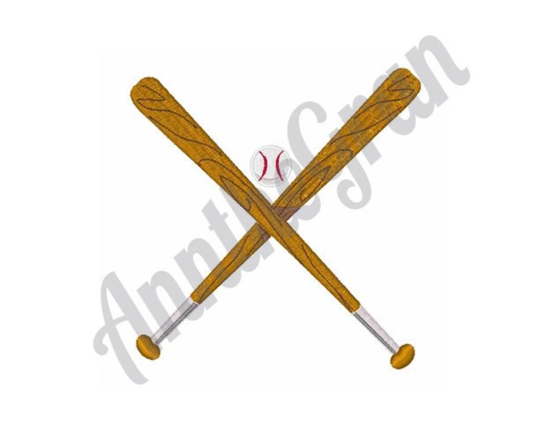 Crossed Bats and Baseball Embroidery Design. Machine Embroidery Design ...