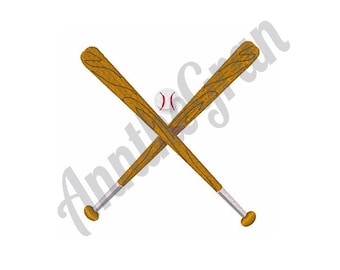 Crossed Baseball Bats and Ball Machine Embroidery Design - Etsy