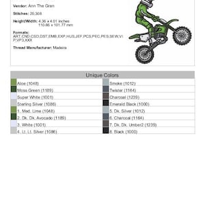 Motocross Rider - Machine Embroidery Design. Dirt Bike Embroidery ...