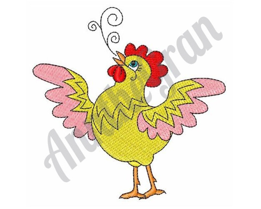 Chicken Machine Embroidery Design, Clucking Chicken Embroidery Pattern ...