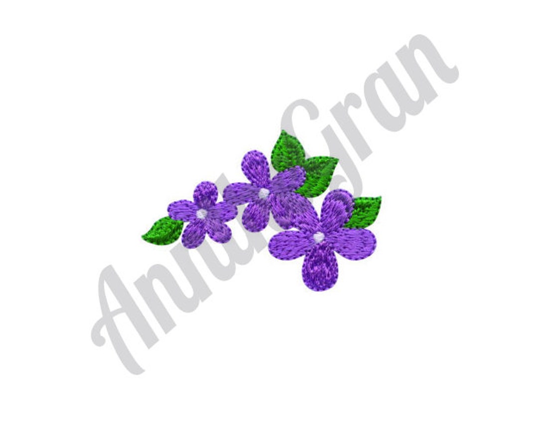 Purple Flowers Embroidery Design. Machine Embroidery Design. Floral ...