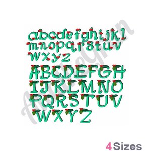 Mistletoe Embroidery Font. Mistletoe Embroidery Letter. Machine ...