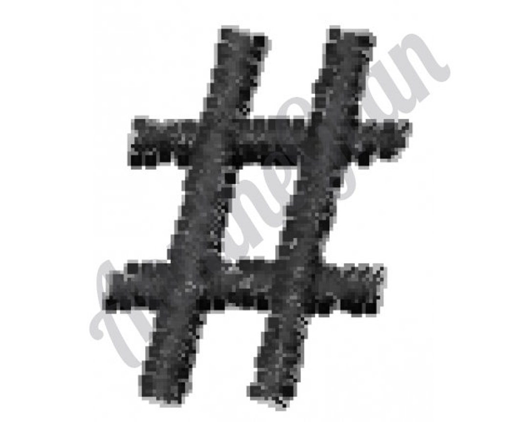 Hashtag Embroidery Design. Machine Embroidery Design. Pound Sign ...