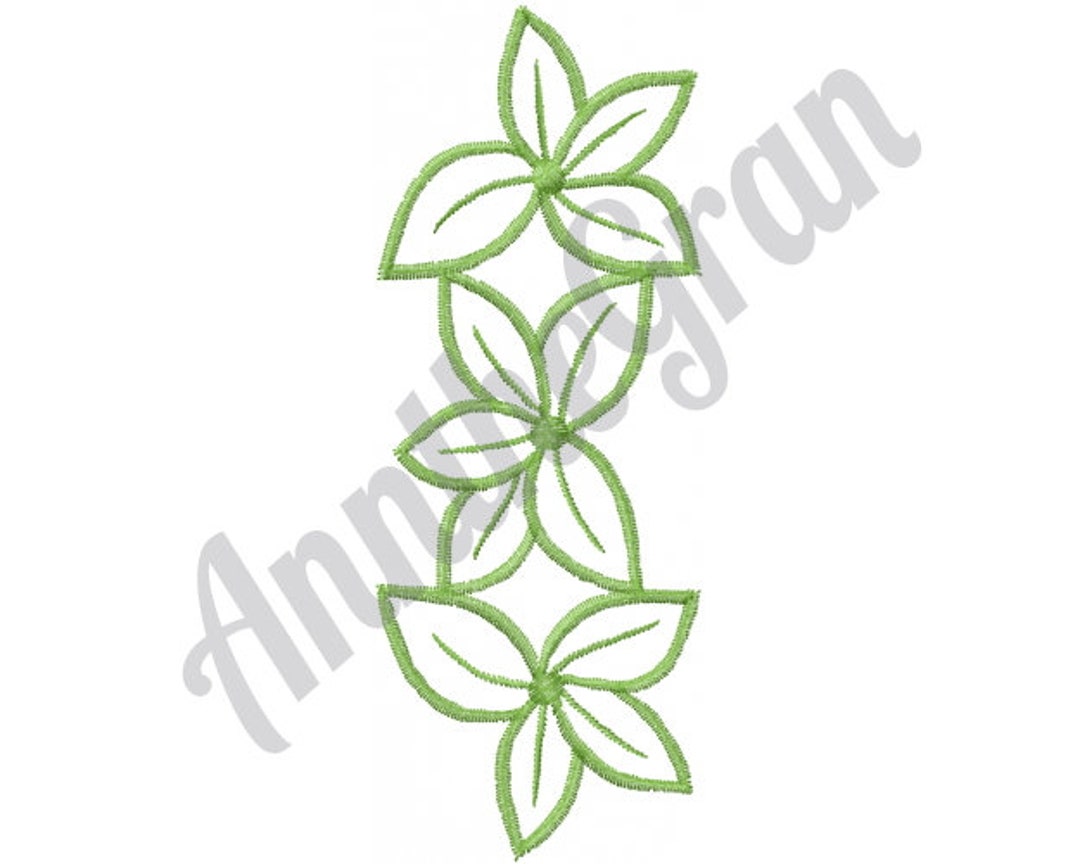 Vine Leaf - Machine Embroidery Design. Leaves Outline Embroidery ...