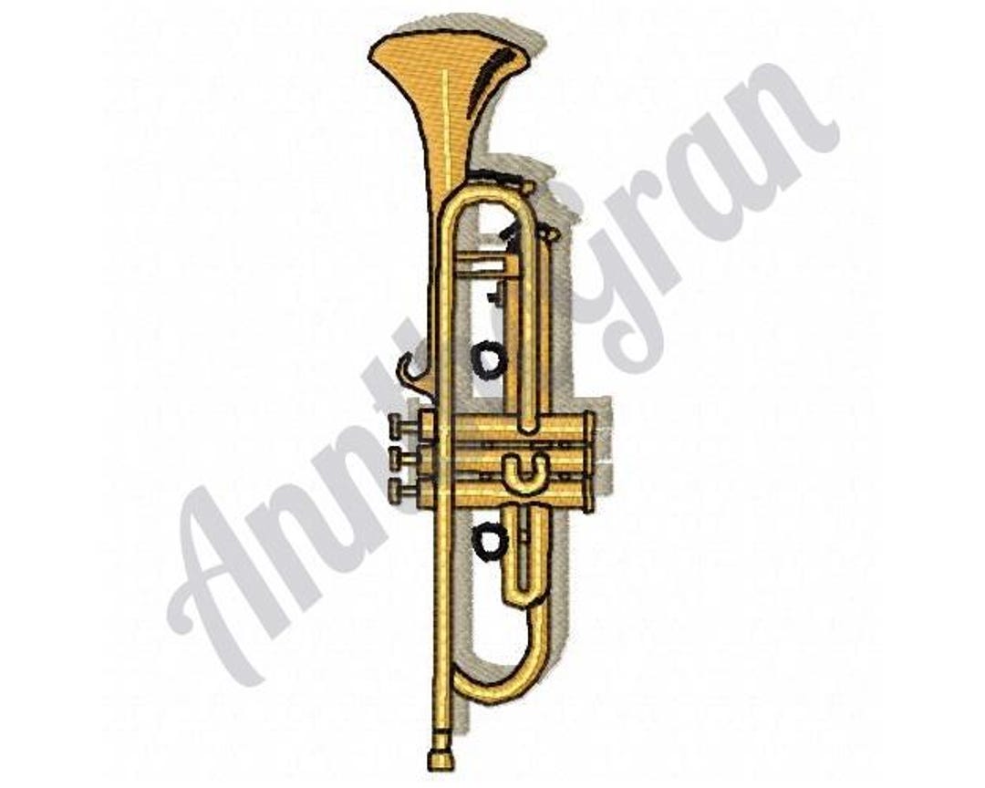 Trumpet Machine Embroidery Design, Musical Instrument Embroidery ...