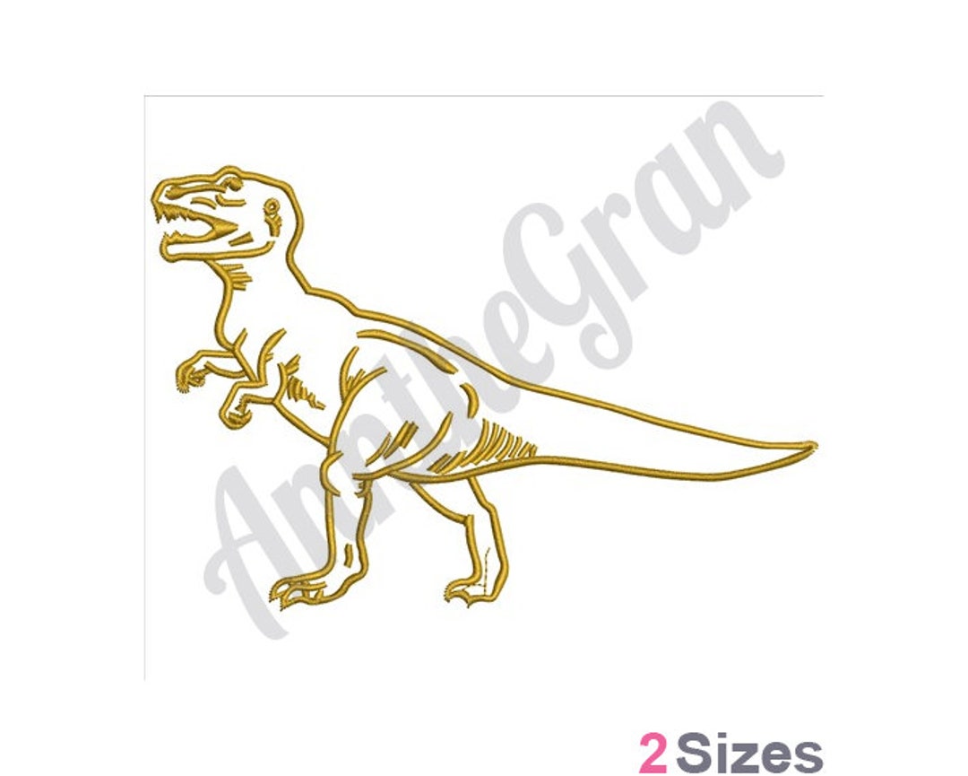 T-rex Outline - Machine Embroidery Design, Tyrannosaurus Rex Embroidery ...