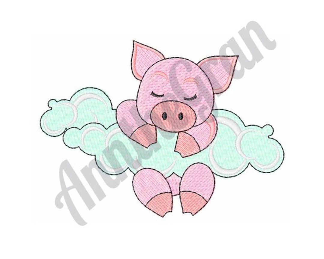 Dreaming Piglet Embroidery Design. Machine Embroidery Design. Baby Pig ...