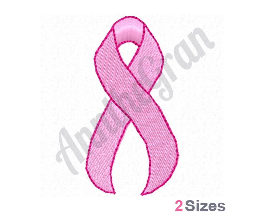 Pink Cancer Ribbon Embroidery Design. Machine Embroidery Design. Pink ...