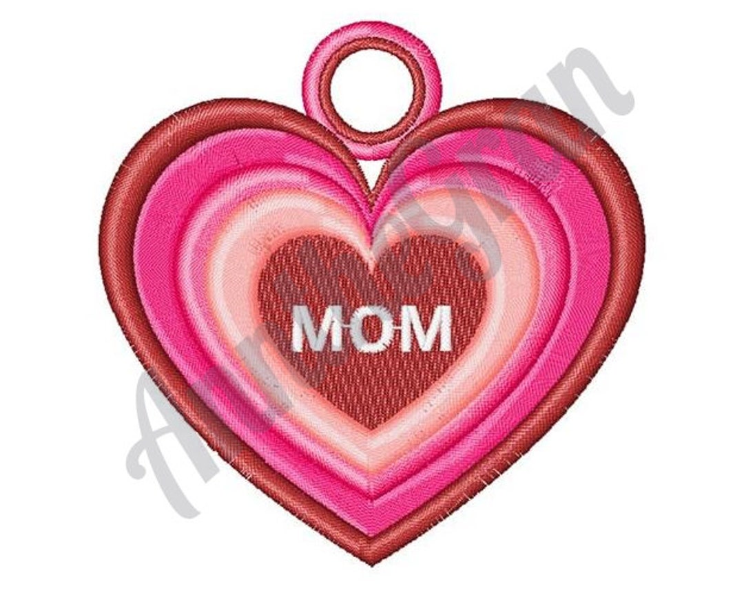 Mom Heart - Machine Embroidery Design, Mother Heart Embroidery Pattern ...