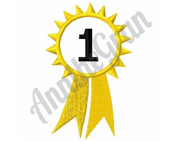 First Place Machine Embroidery Design. Yellow Ribbon - Etsy
