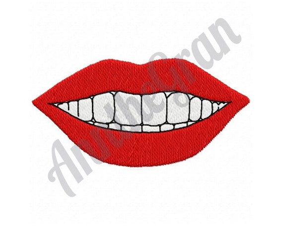 Plain Smile Machine Embroidery Design. Smiling Woman Mouth - Etsy