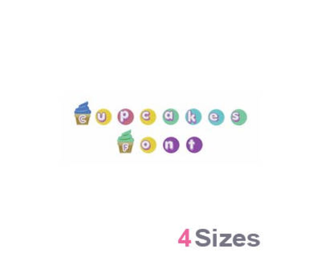 Cupcakes Alphabet Embroidery. Machine Embroidery Font. ABC - Etsy