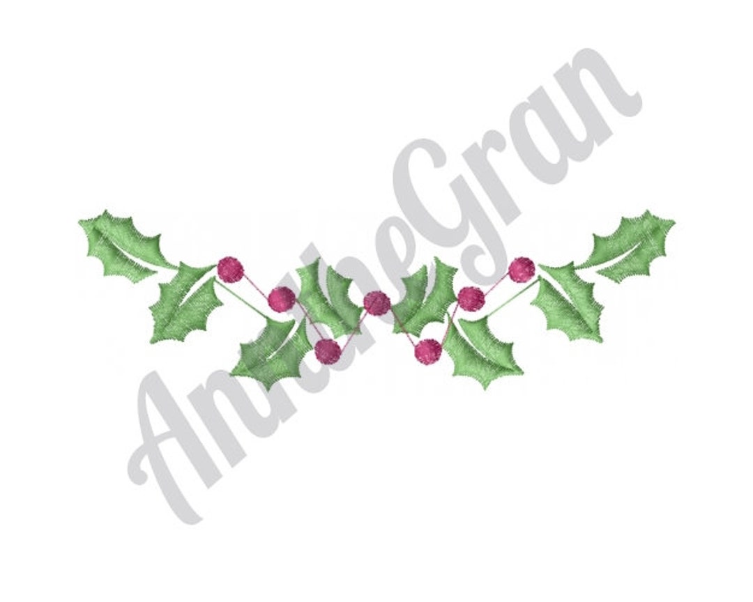 Christmas Holly Border. Holly Border Pattern. Christmas Embroidery ...