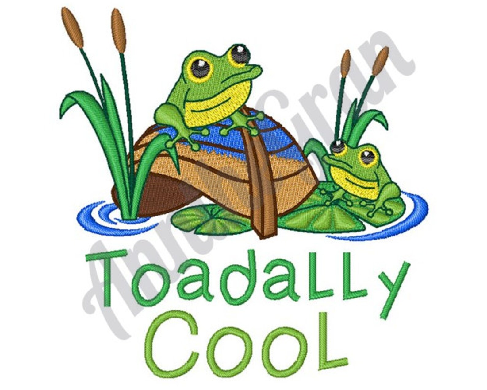 Toadally Cool Embroidery Design. Machine Embroidery Design. - Etsy