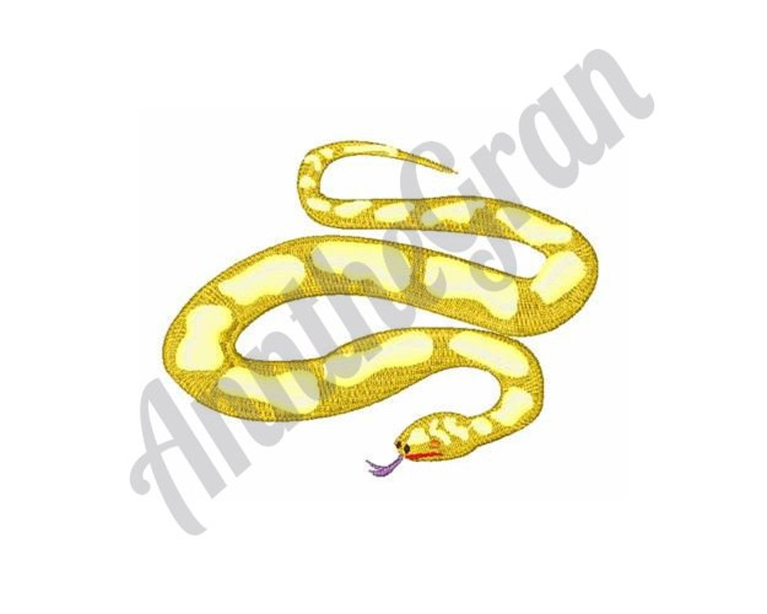 Yellow Python Machine Embroidery Design, Albino Burmese Python ...