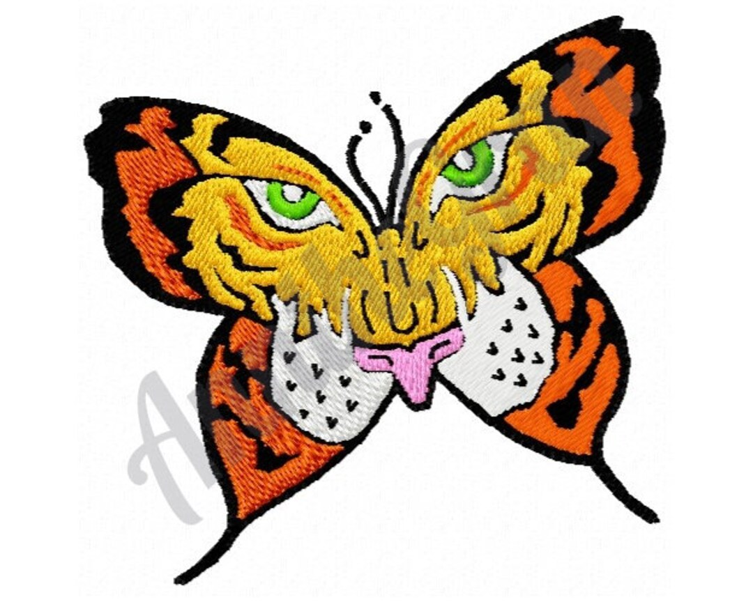 Tiger Butterfly Embroidery Design. Machine Embroidery Design. Butterfly ...