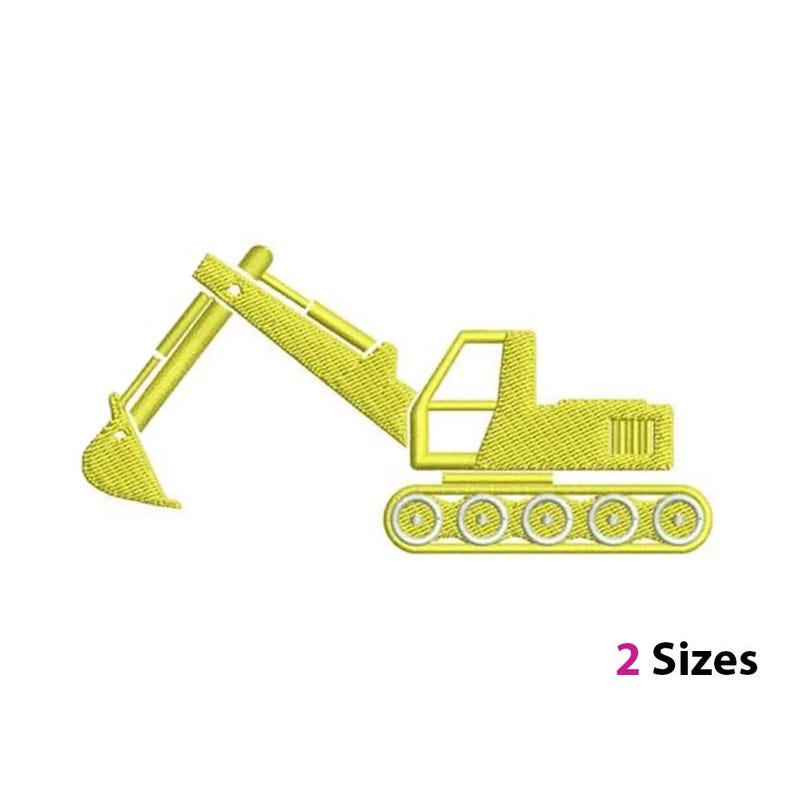 Excavator Silhouette Outline - Machine Embroidery Design - 2 Sizes ...
