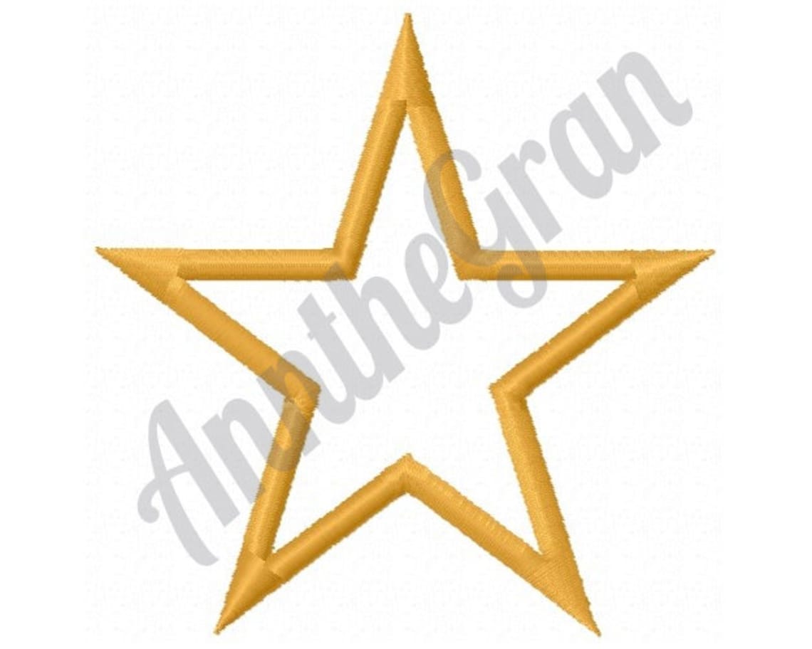 Star Outline Embroidery Design. Star Embroidery Design. - Etsy