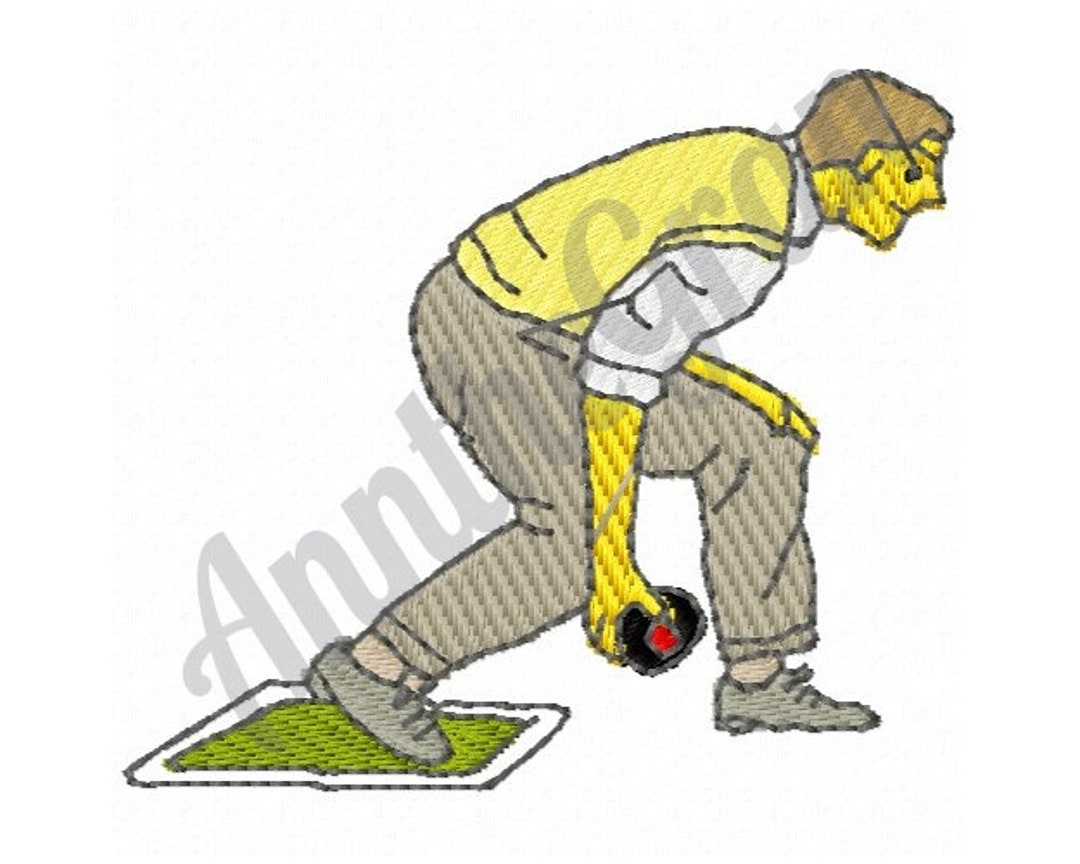 Lawn Bowler Machine Embroidery Design. Lawn Bowls Embroidery Pattern ...