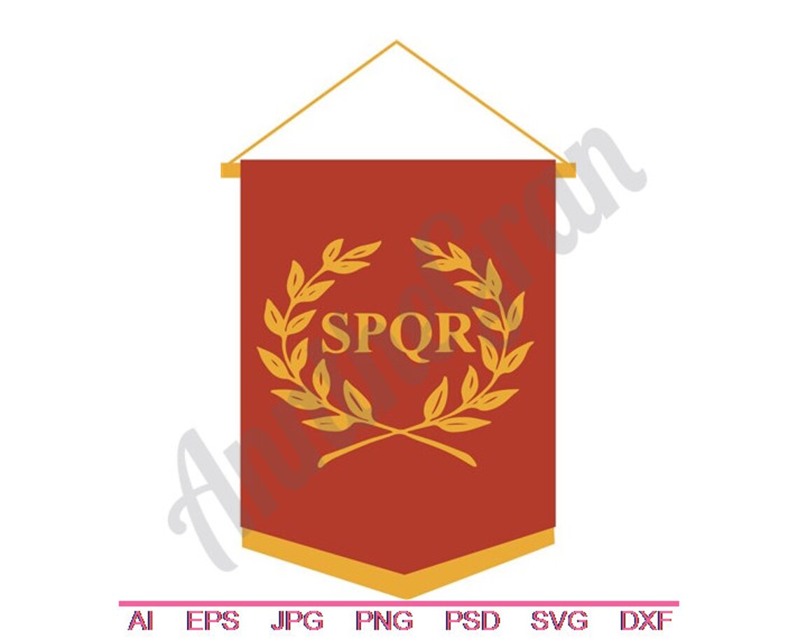 SPQR Banner - Svg, Dxf, Eps, Png, Jpg, Vector Art, Clipart, Cut File ...