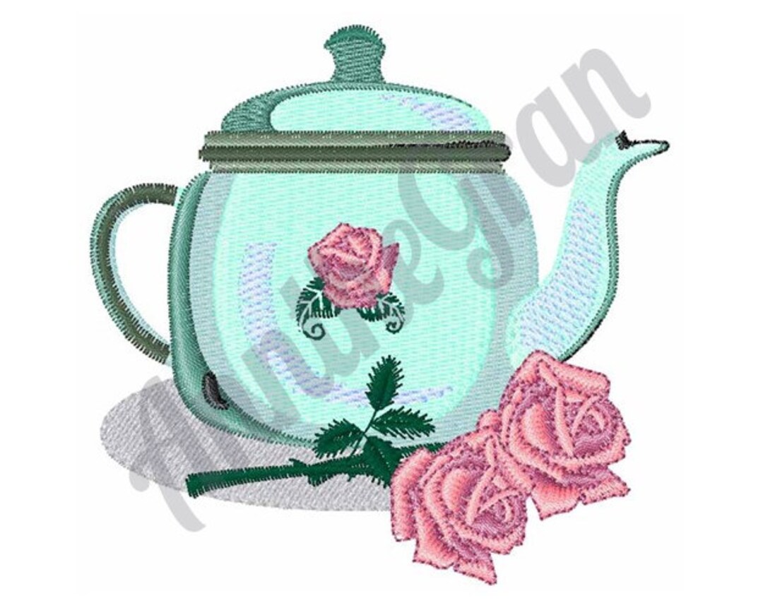 Teapot Embroidery Design. Tea Embroidery Design. Pot Embroidery Design ...