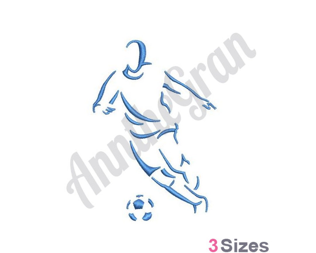 Soccer - Machine Embroidery Design - 3 Sizes, Soccer Player Outline ...