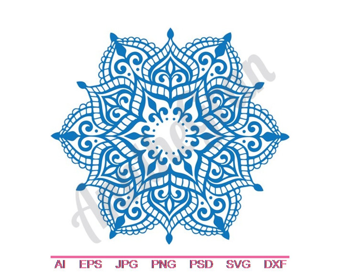 Mandala Snowflake Svg, Dxf, Eps, Png, Jpg, Vector Art, Clipart, Cut ...