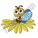 Bee on Daisy Embroidery Design. Machine Embroidery Design. Baby Bee on ...