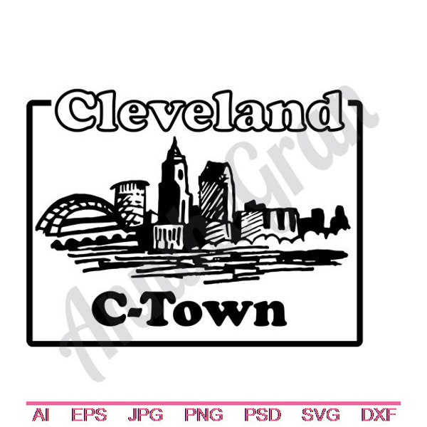 Cleveland Skyline Png - Etsy