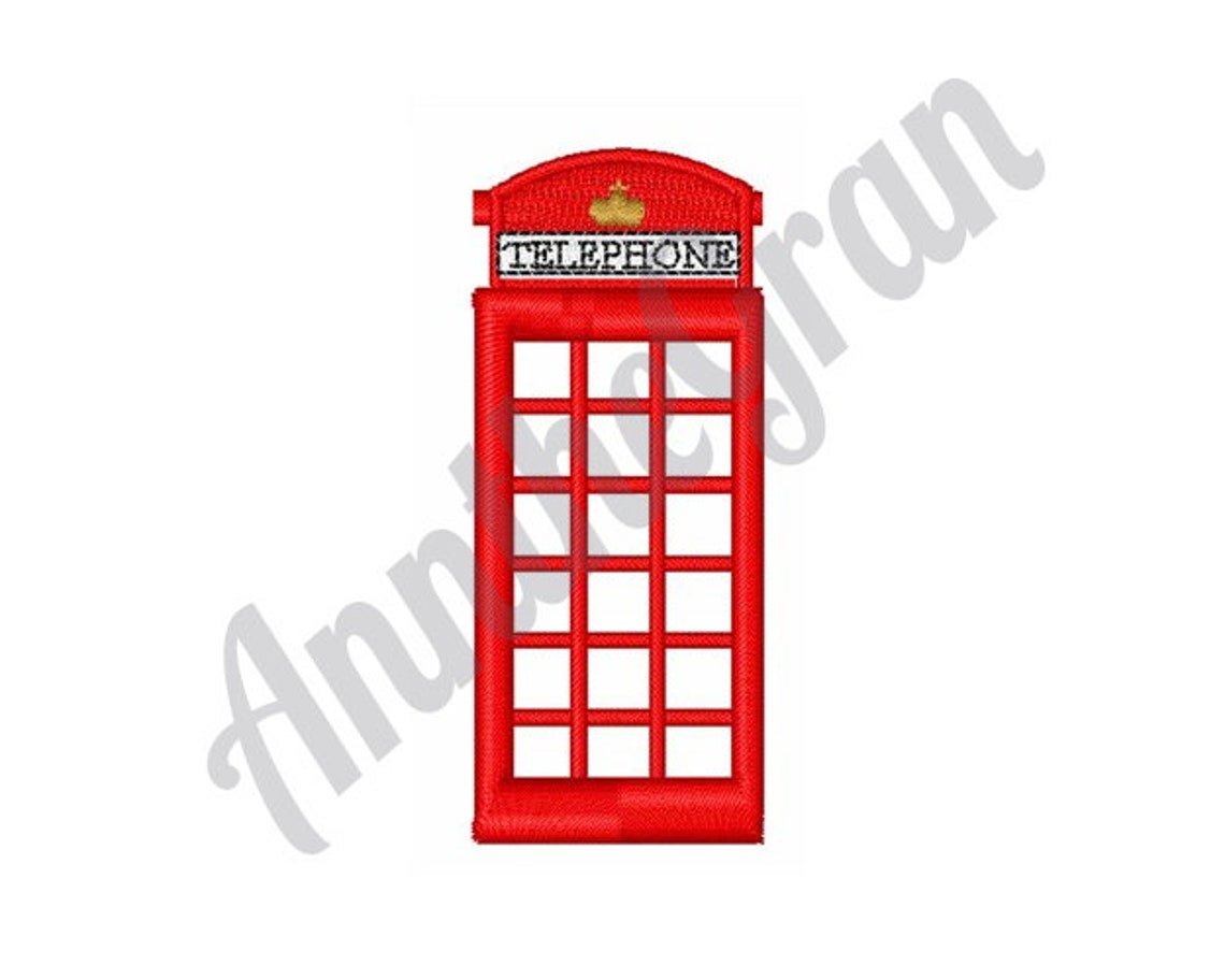 Telephone Booth Embroidery Design. Payphone Embroidery Design. - Etsy