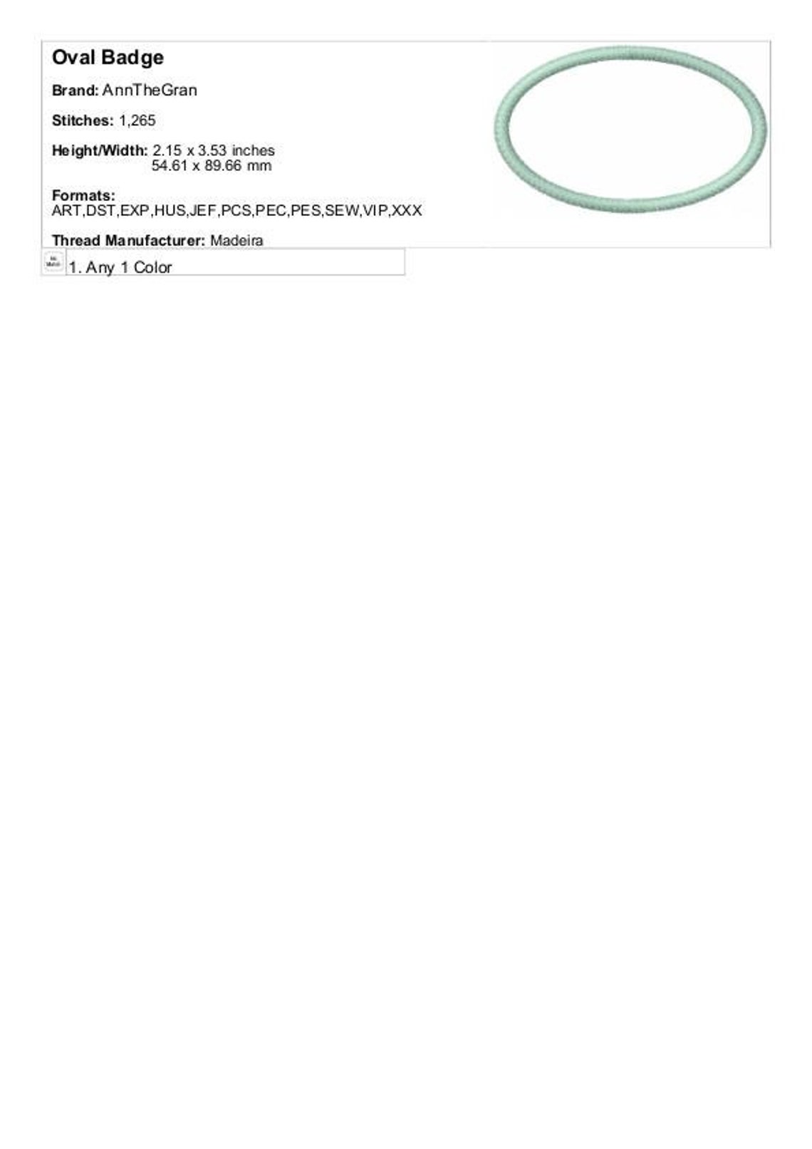 Oval Badge Embroidery Design. Oval Embroidery Design. Machine - Etsy