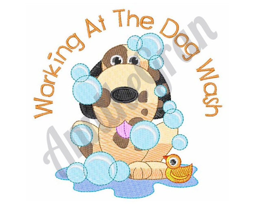Dog Wash Embroidery Design. Machine Embroidery Design. Working at the ...