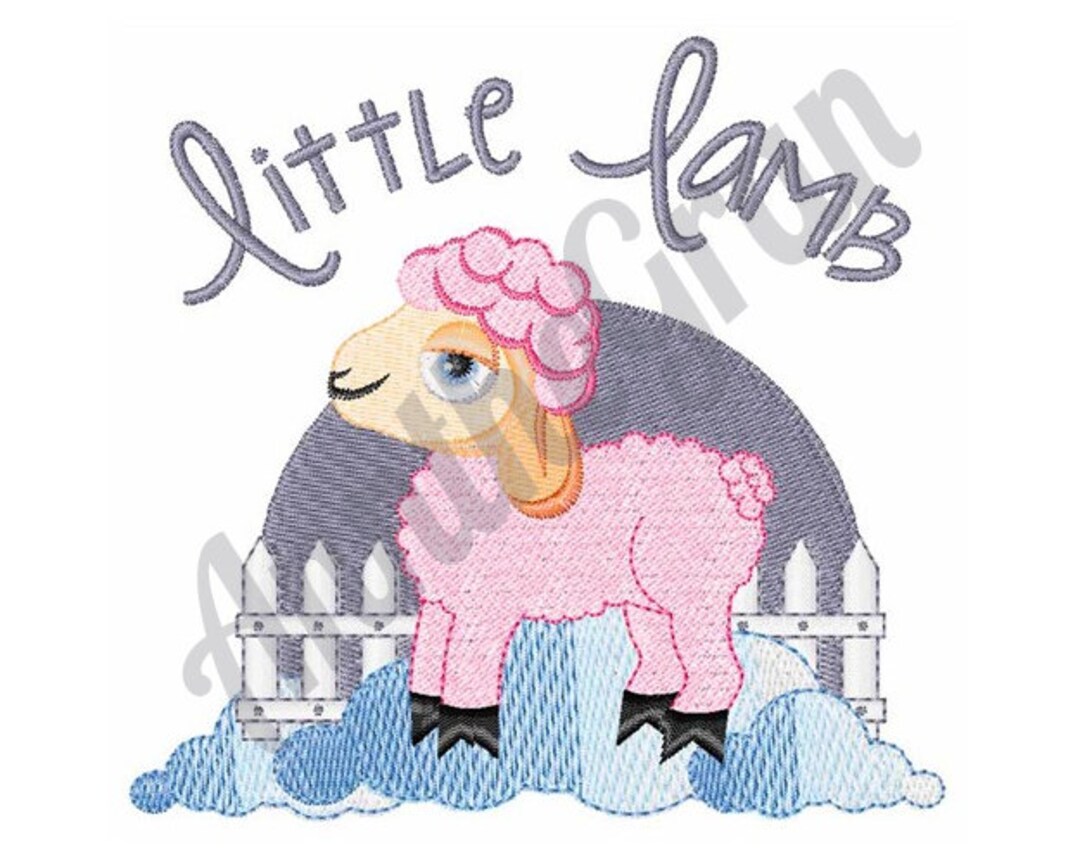 Little Lamb Embroidery Design. Machine Embroidery Design. Baby Lamb ...