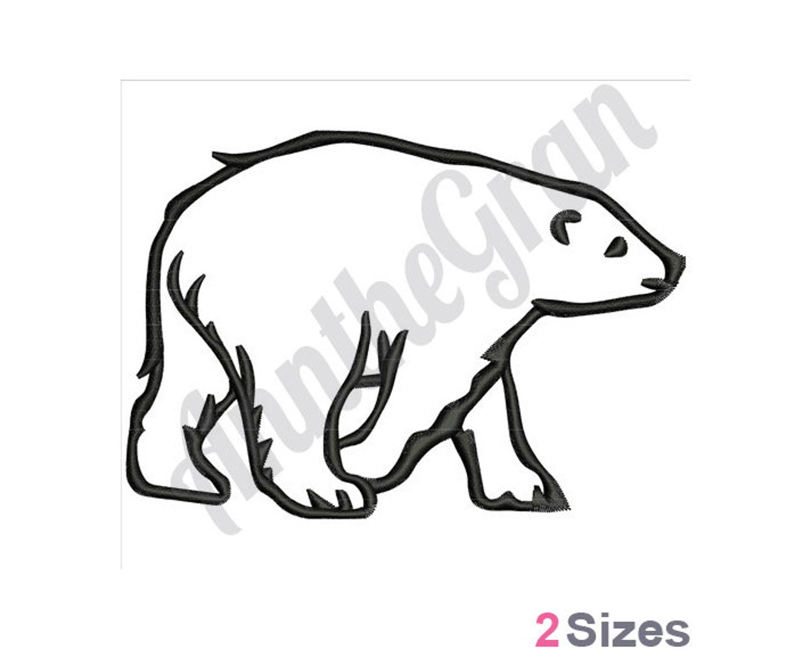 Bear Outline Machine Embroidery Design. Polar Bear Outline - Etsy