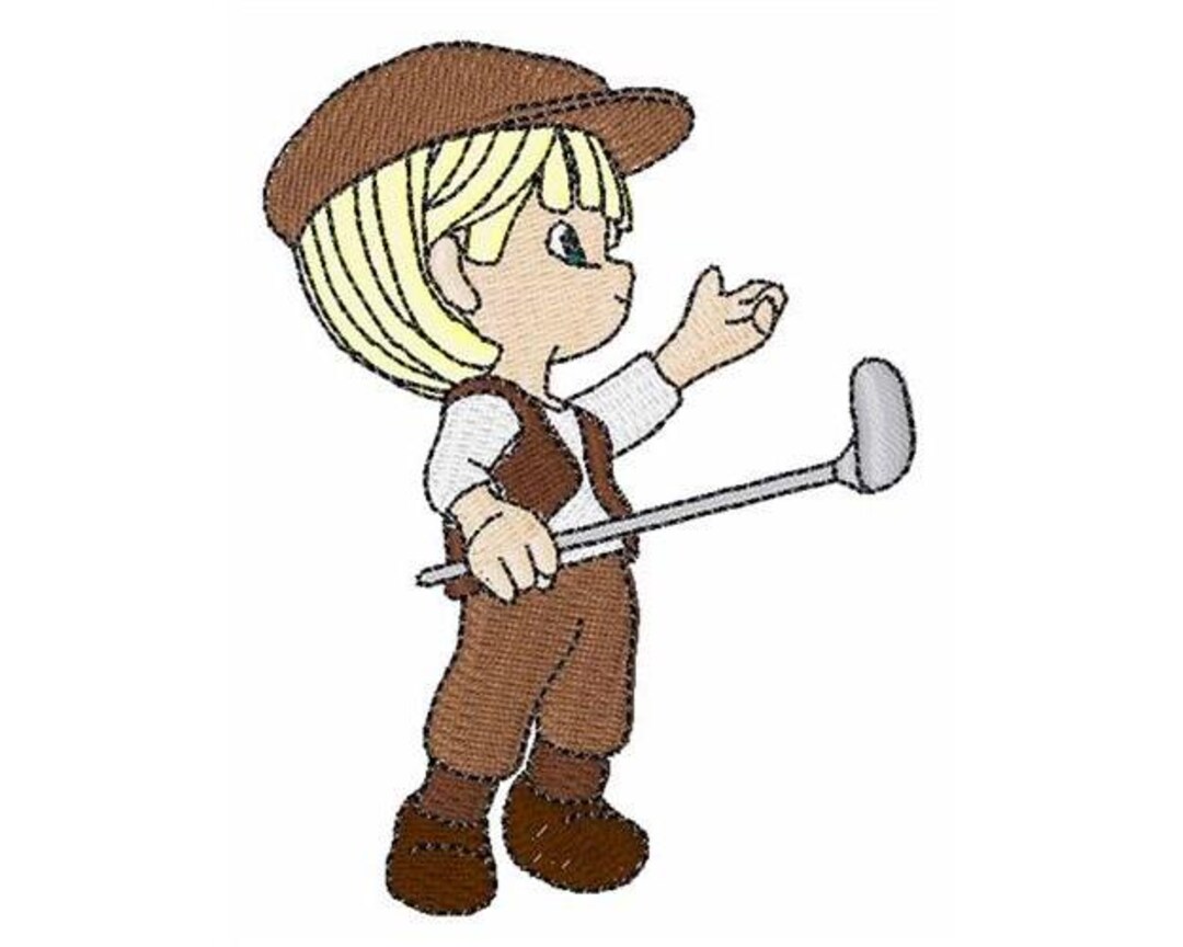 Golfer Boy - Machine Embroidery Design, Golf Player Child Embroidery ...