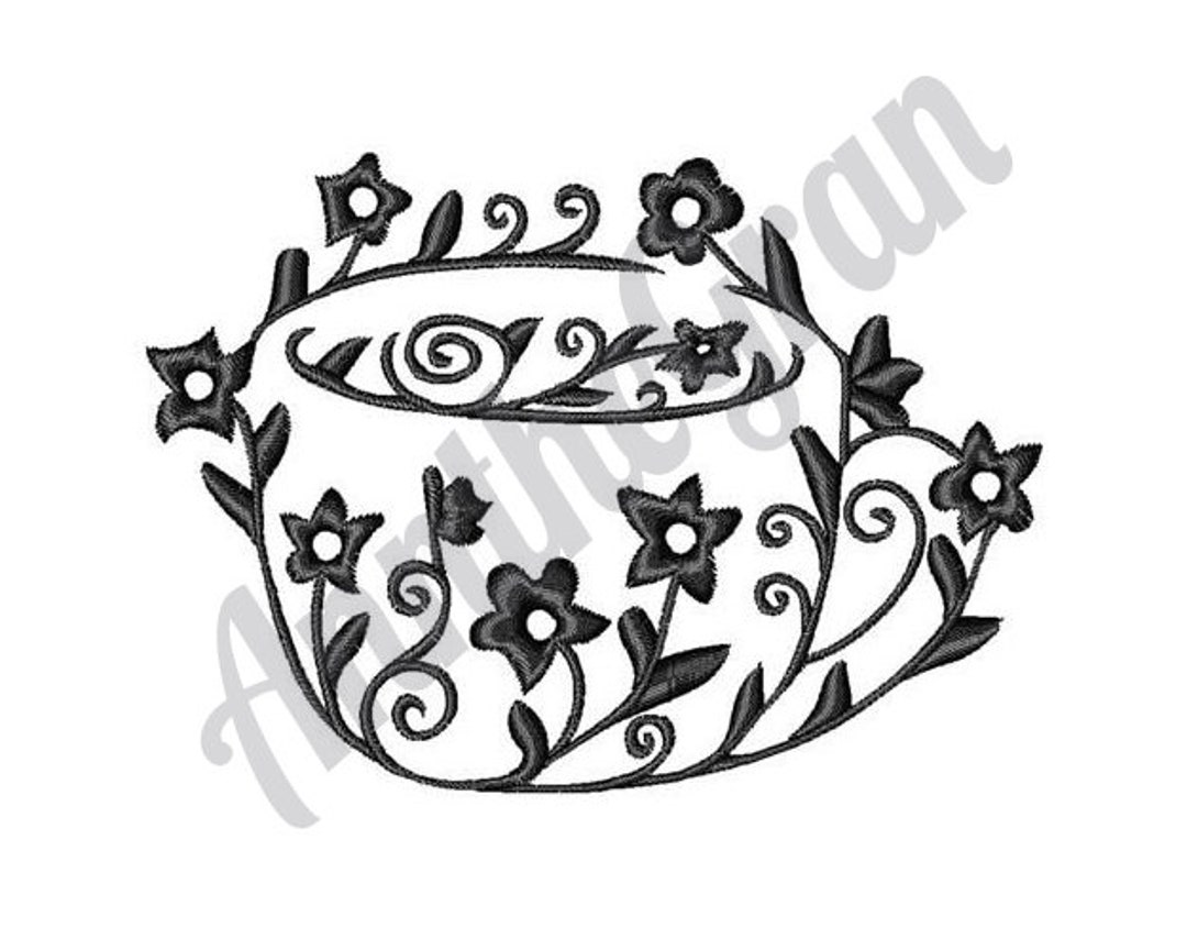 Floral Tea Cup - Machine Embroidery Design, Decorative Tea Cup ...