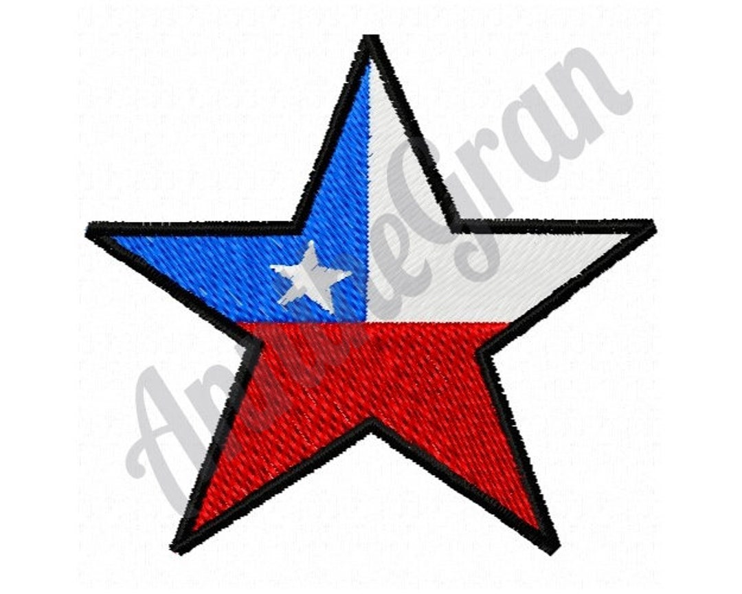 Texas Flag Embroidery Design. Machine Embroidery Design. Star Shaped ...