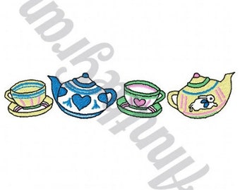Tea Pot Machine Embroidery Design
