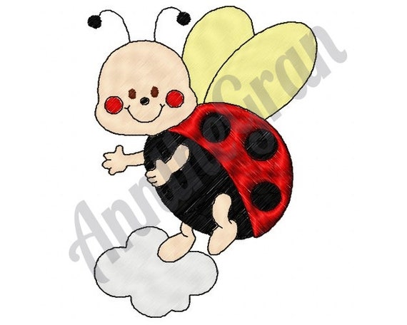 Cute Lady Bug Embroidery Design. Machine Embroidery Design. | Etsy